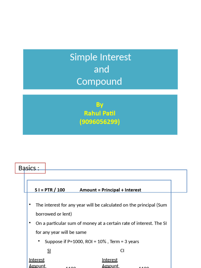 Simple & Compund Interest by RP | PDF | Interest | Compound Interest