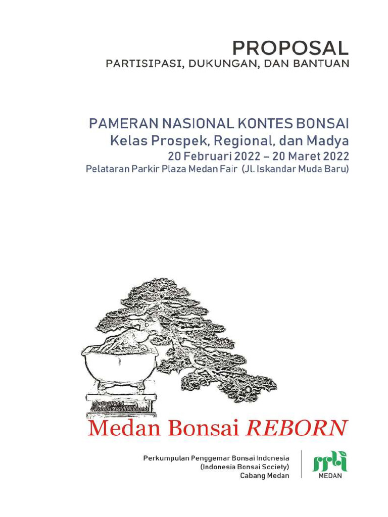 206-E BPK Agus Sinaga E-Proposal Medan Bonsai Reborn 2022 - Rikhardo | PDF | Griya & Taman