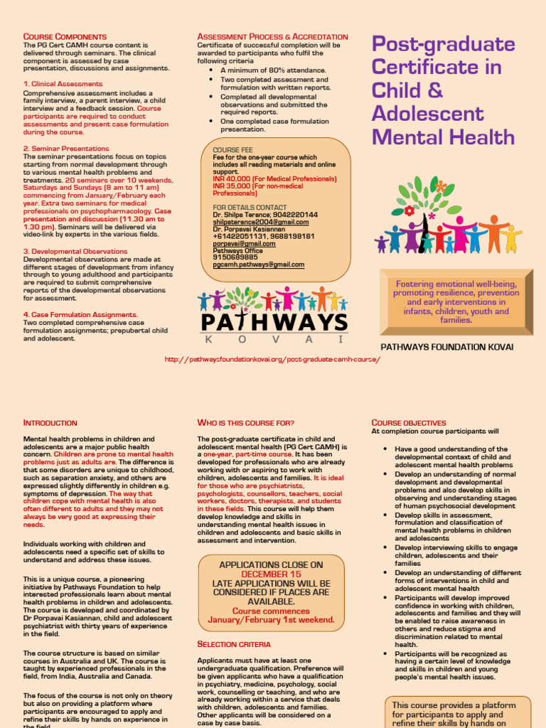 CAMH-Course-Brochure-2024 1 | PDF | Mental Health | Mental Disorder