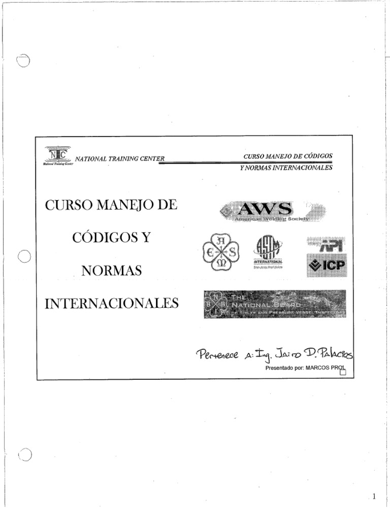 Curso Manejo de Codigos y Normas Internacionales | PDF