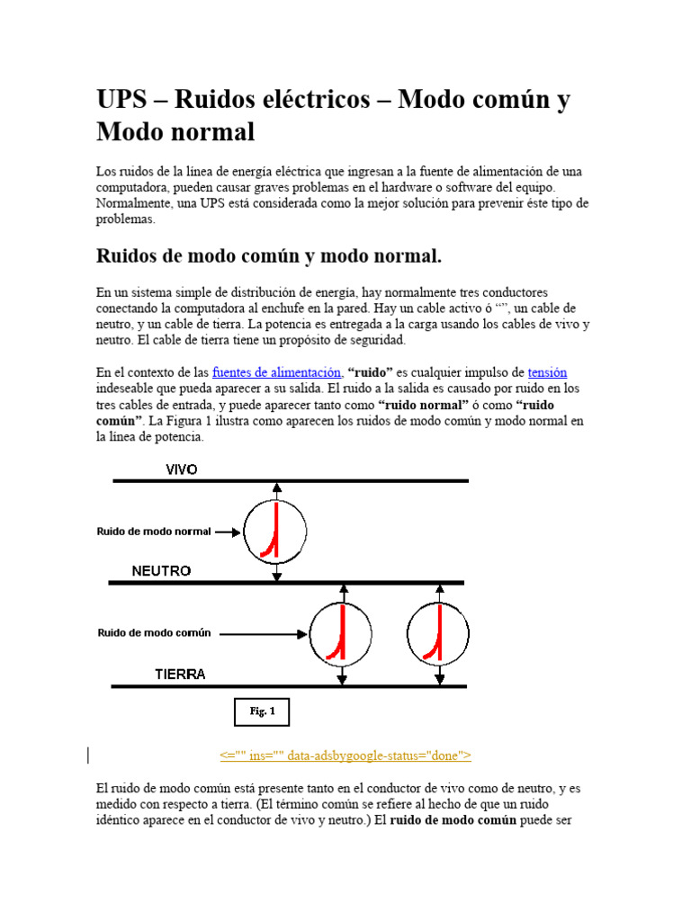 UPS - Ruidos Eléctricos - Modo Común y Modo Normal | Descargar gratis ...