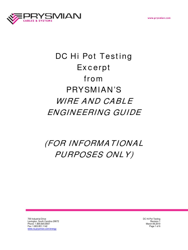 DC Hi-Pot Testing Rev 1 | PDF | Capacitor | Insulator (Electricity)