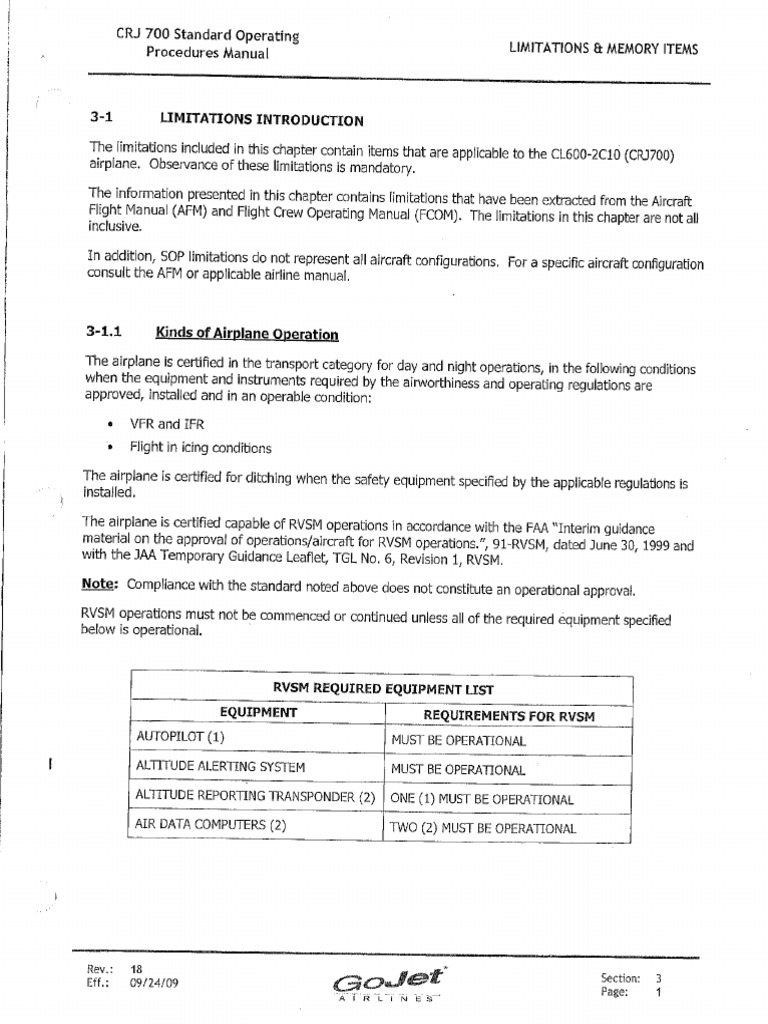 Limitations CRJ 700 | PDF