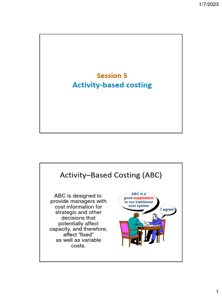Session 5 - Activity-Based Costing | PDF | Cost Accounting | Business ...