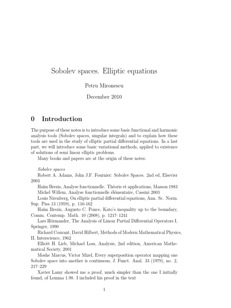 Sobolev Spaces Elliptic Equations 2010 Pdf Continuous Function