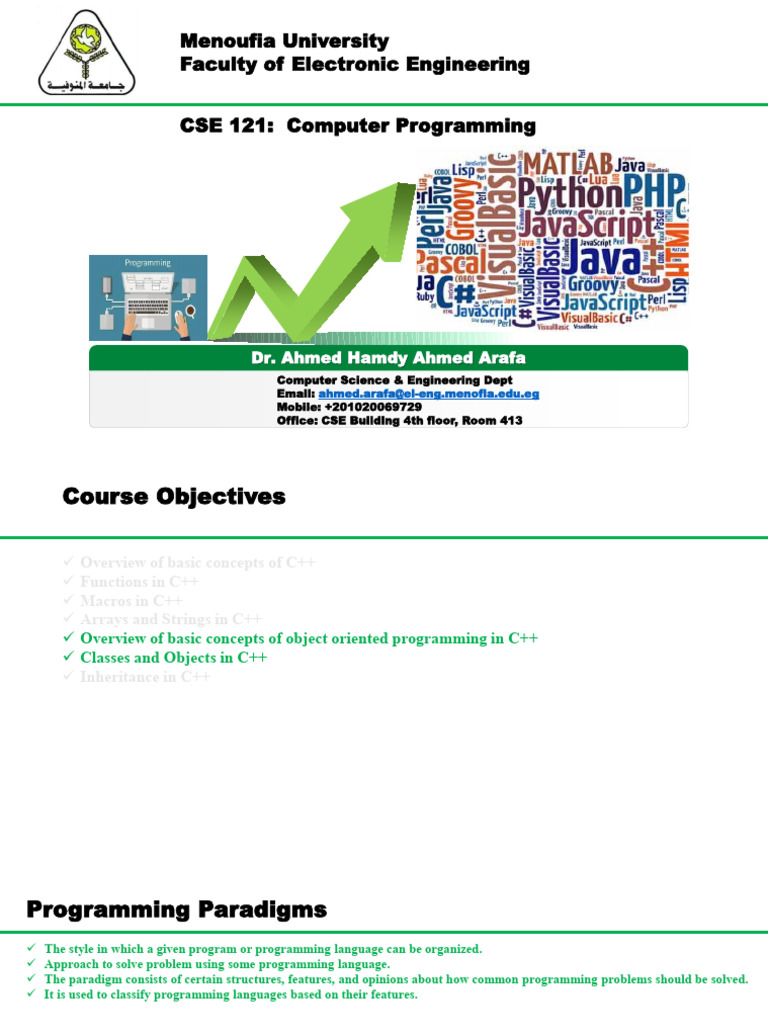 Lect 9 Pdf Class Computer Programming Object Oriented Programming