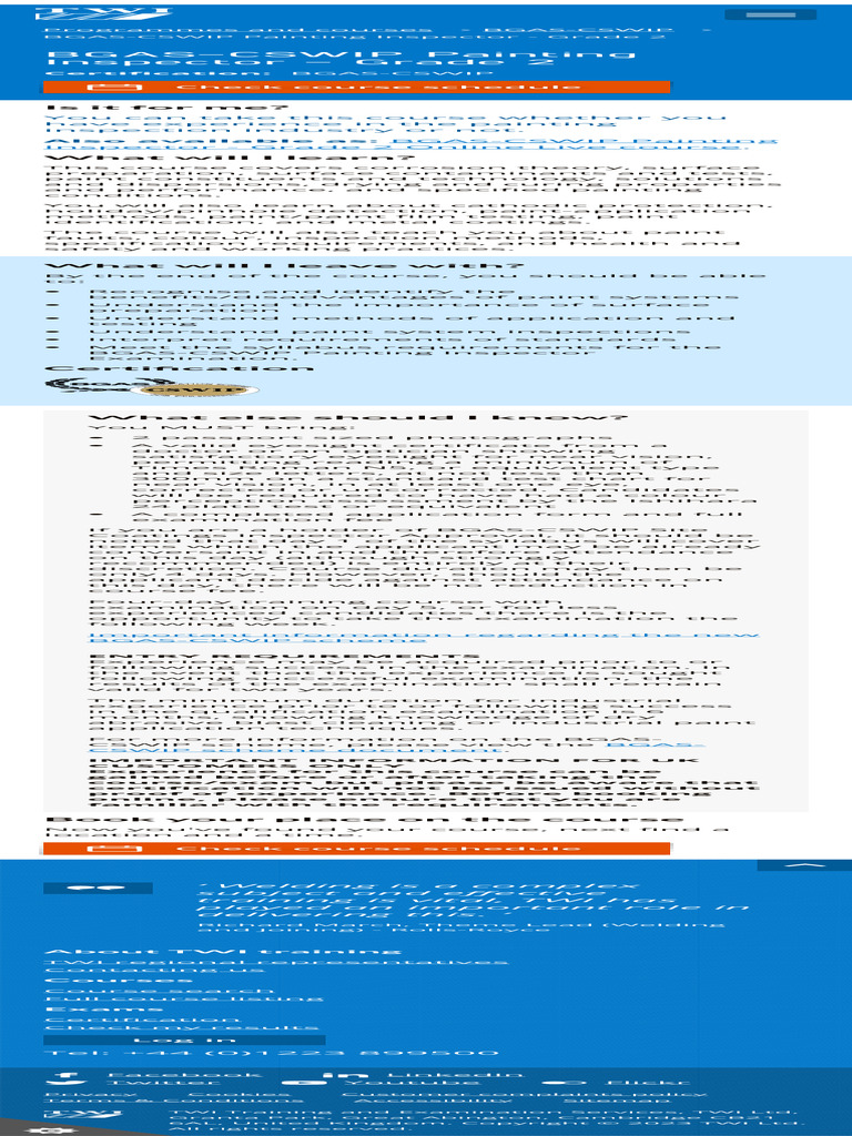 BGAS-CSWIP Painting Inspector - Grade 2 | PDF | Paint | Certification