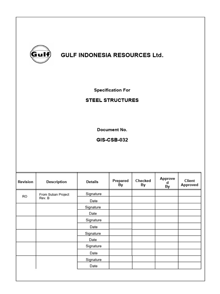 Gis-Csb-032 (r0) Steel Structures | PDF | Welding | Construction