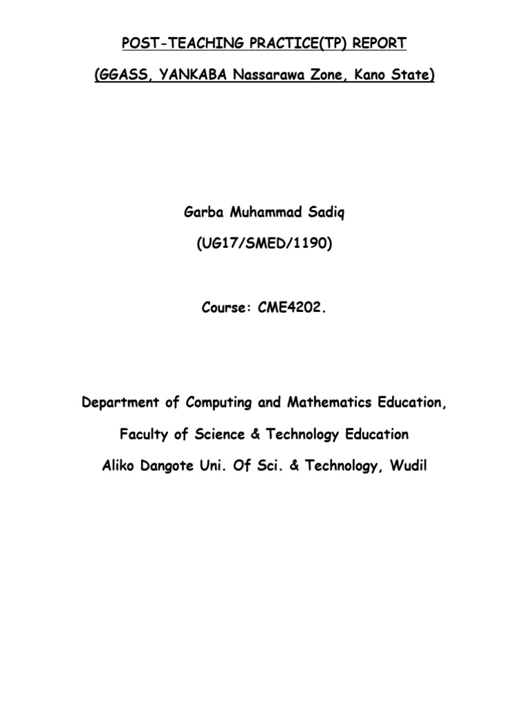 TP Report Project | Download Free PDF | Teachers | Schools