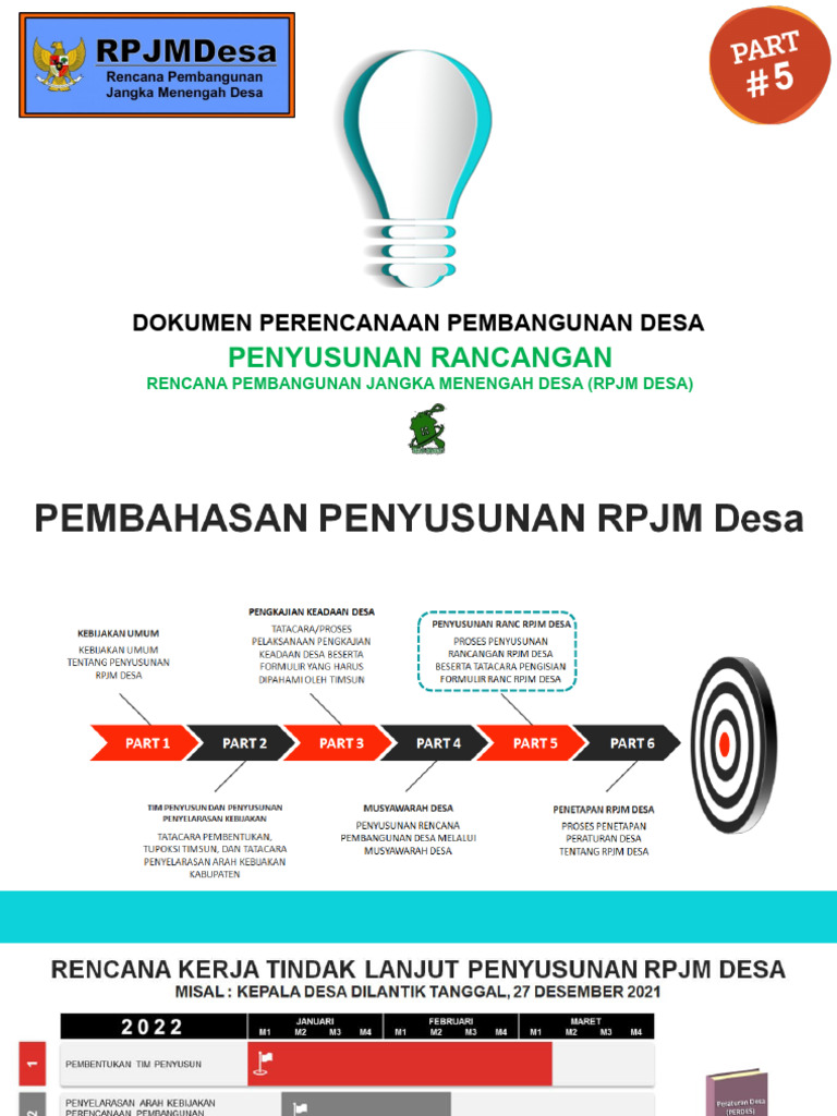 RPJM Desa - Teknis Penyusunan Rancangan RPJM Desa Part 5 | PDF