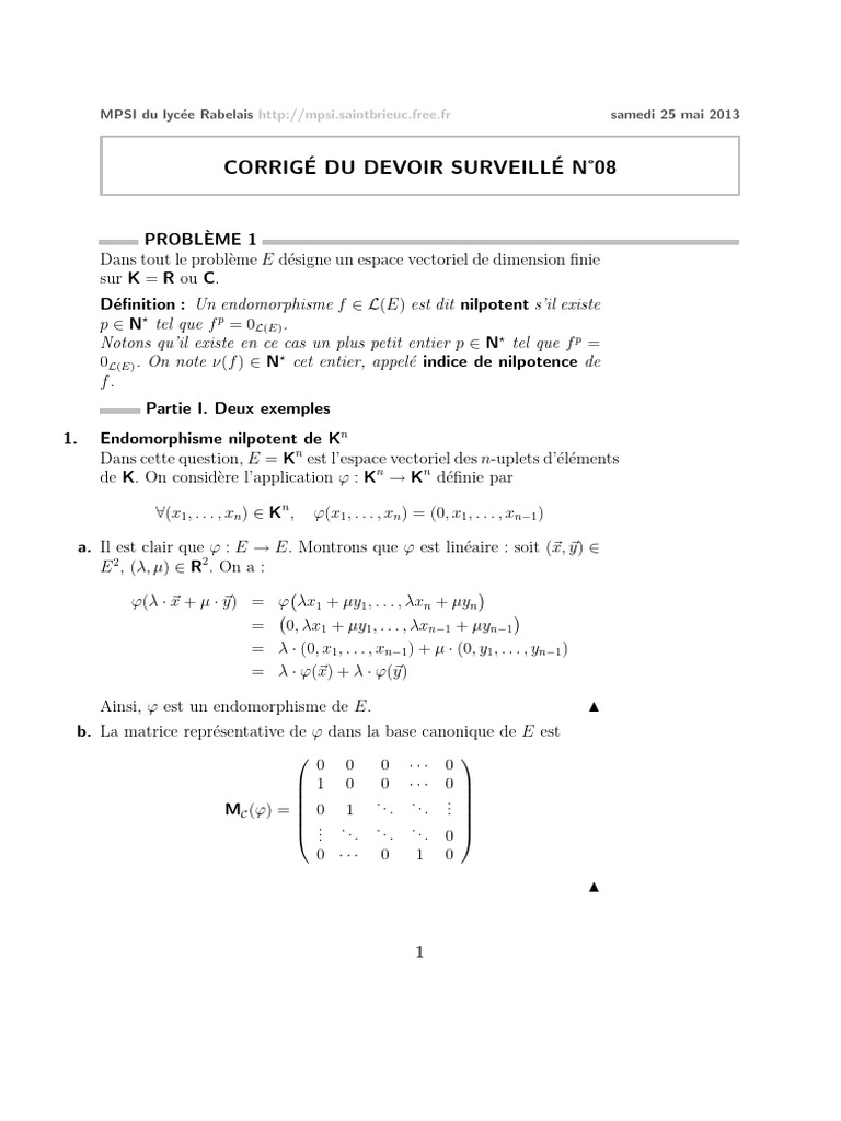 Corrige Ds 808 | PDF | Polynôme | Base (algèbre linéaire)