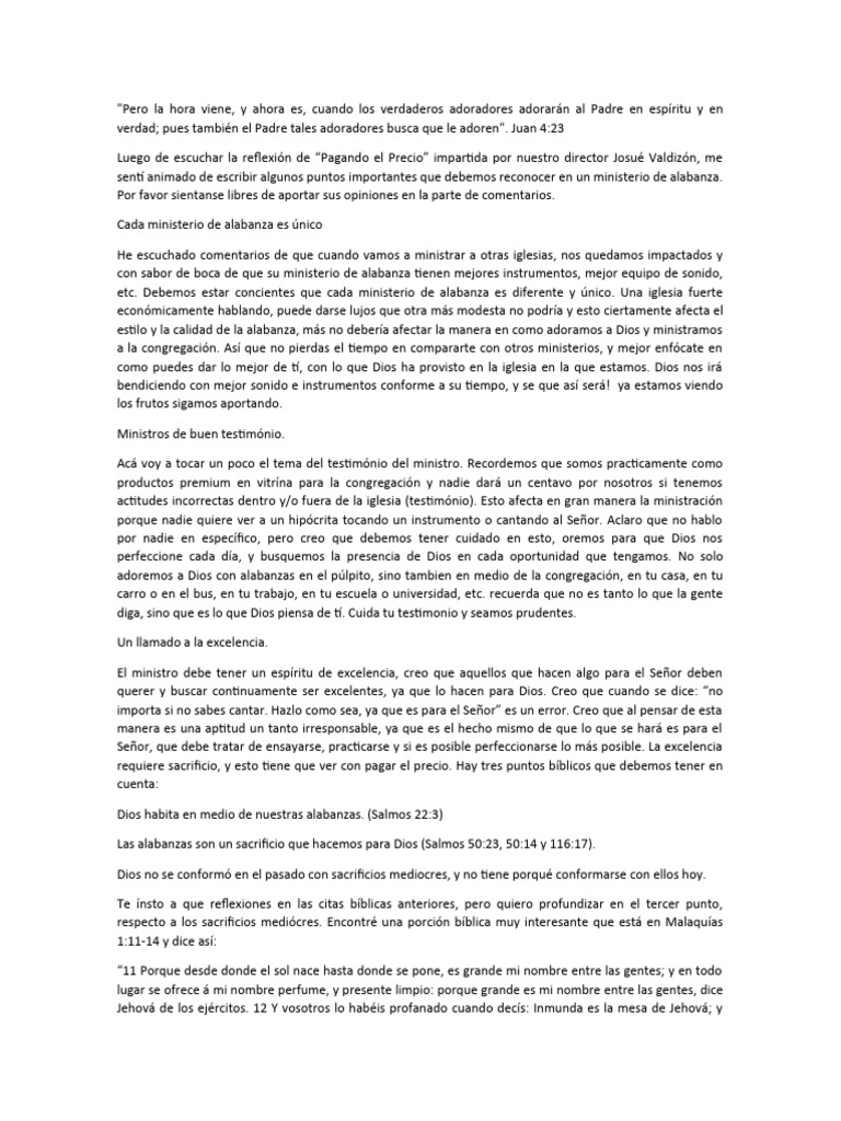 Devo Ministerio Alabanza | PDF | eucaristía | Dios