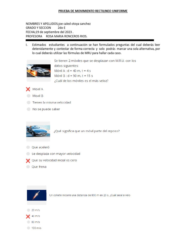 Prueba de Mru 2 Sec | PDF