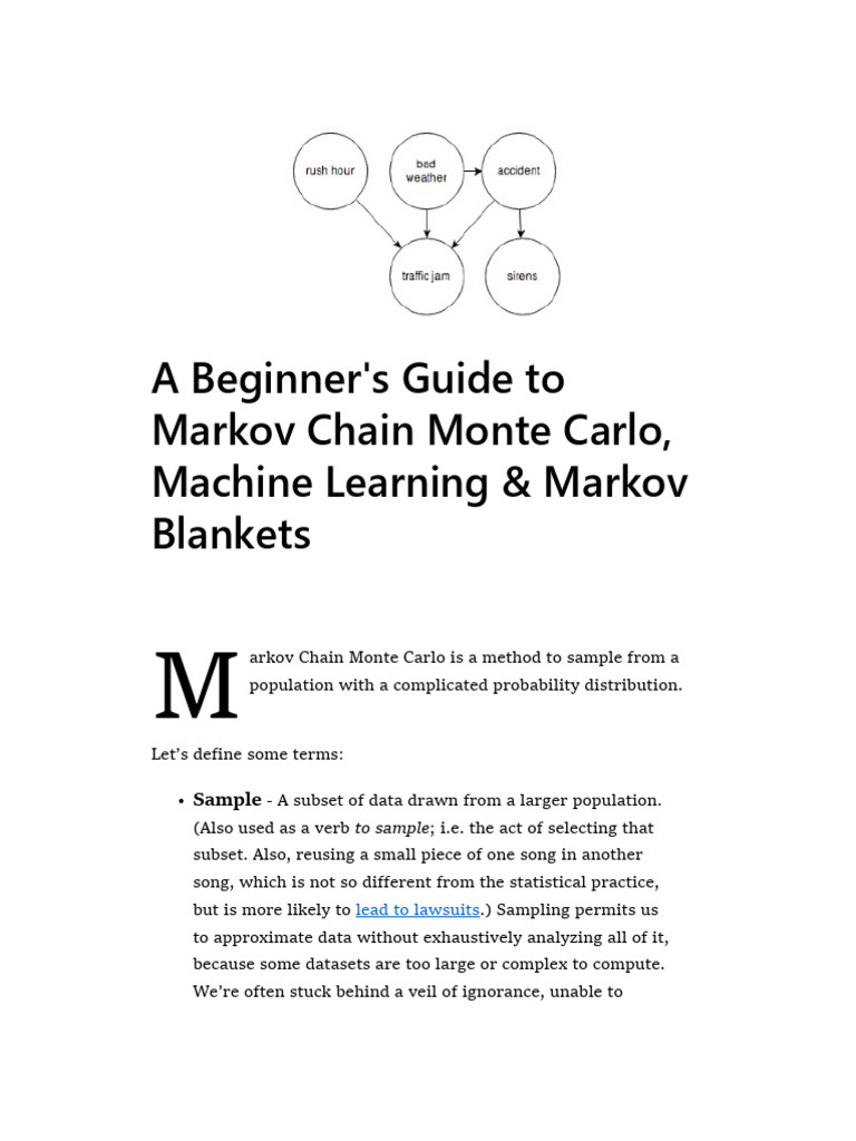 Beginners Guide To Markov Chain Monte Carlo MCMC | PDF | Probability Distribution | Markov Chain
