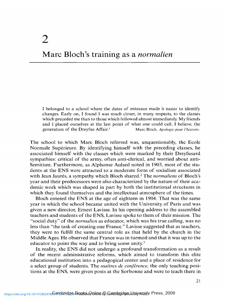 09.1 PP 21 38 Marc Blochs Training As A Normalien | PDF | Émile ...