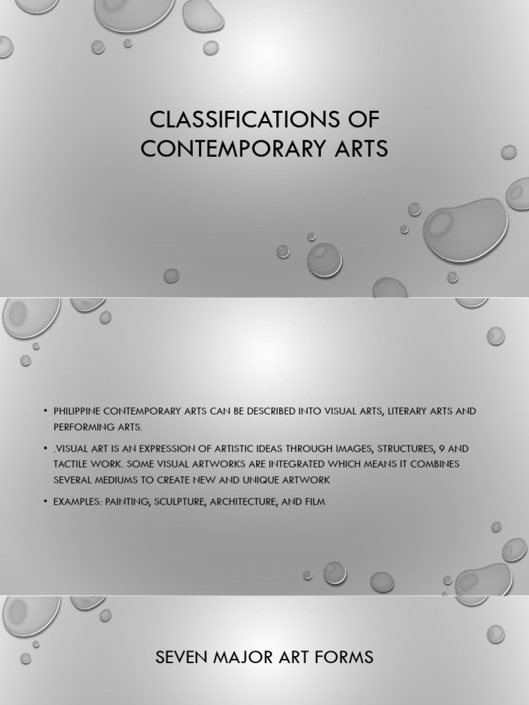 Classifications of Contemporary Arts T4 | PDF | Paintings | The Arts