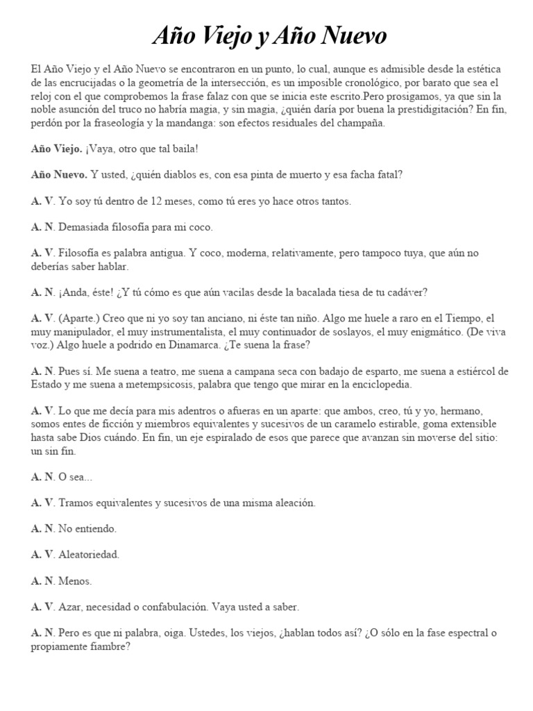 Año Viejo y Año Nuevo | PDF