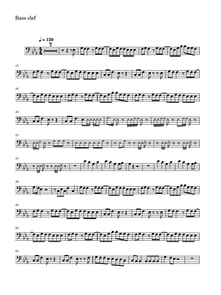 Bass Clef Music Notation Guide | PDF