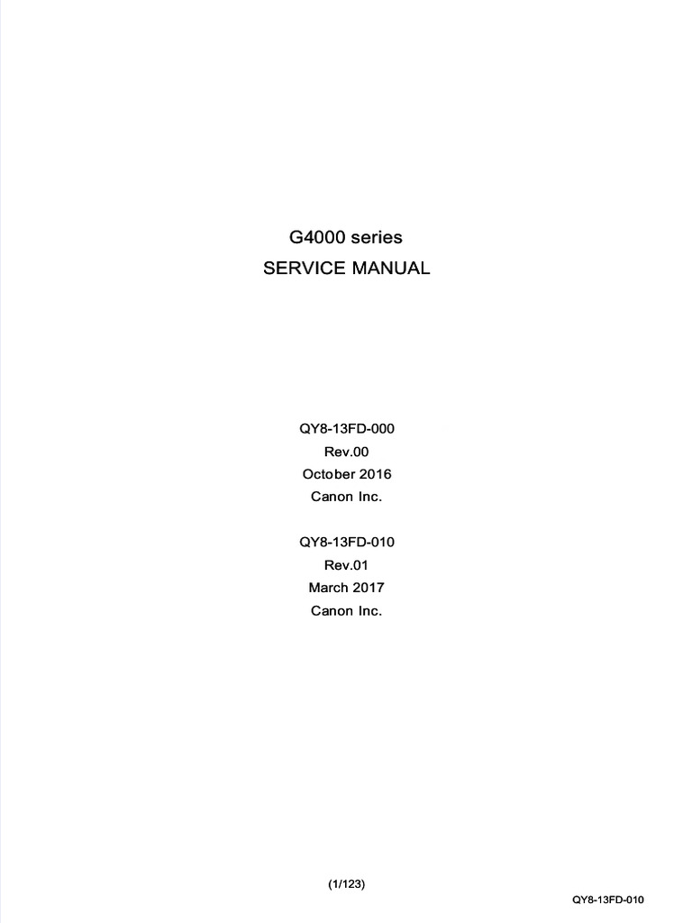 Service Manual Canon G4000 | PDF
