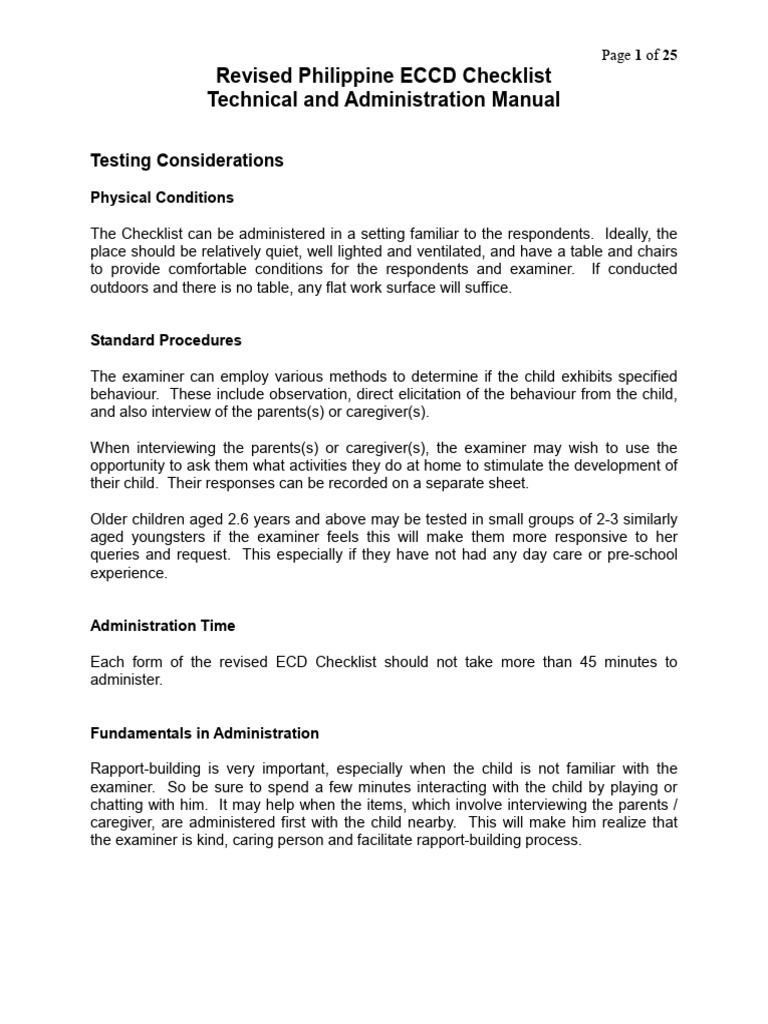 Revised Philippine ECCD Checklist | PDF | Toys | Thumb