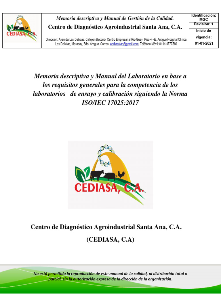 Manual de Calidad ISO/IEC 17025:2017 | PDF