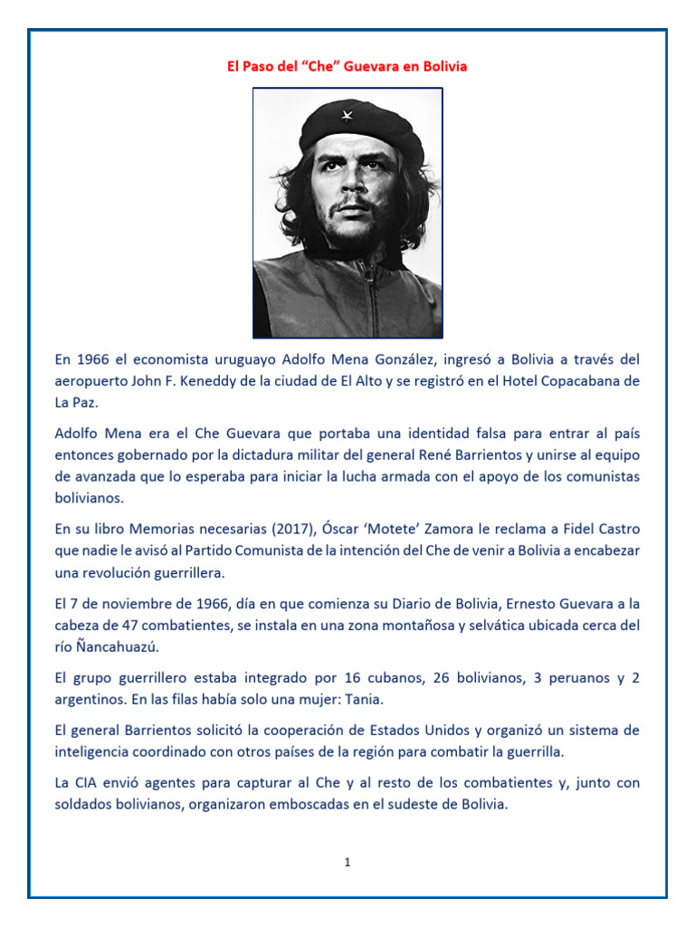 Biografía Del Che Guevara | PDF | Che Guevara | Conflictos