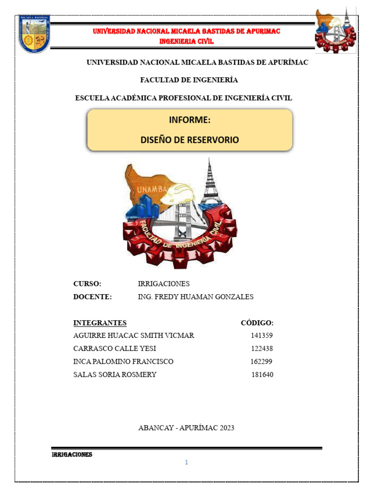 Diseño de Reservorio en Molinopata | PDF | Topografía | Agua