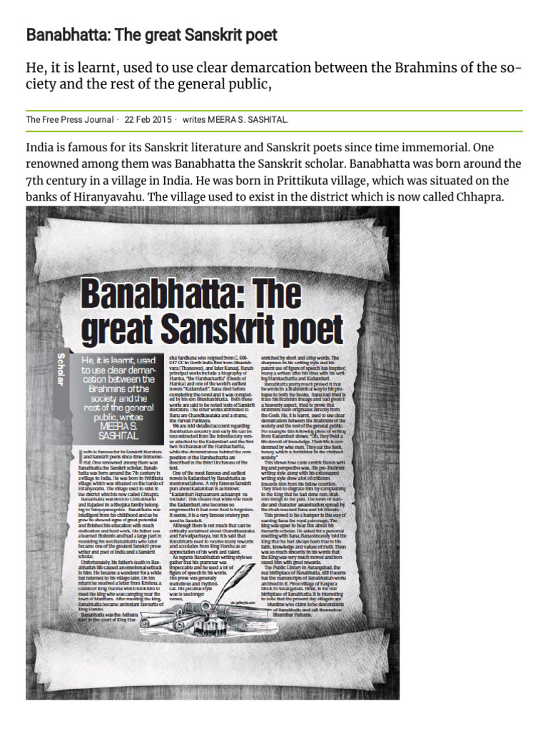 Banabhatta Info | PDF | Religious Texts