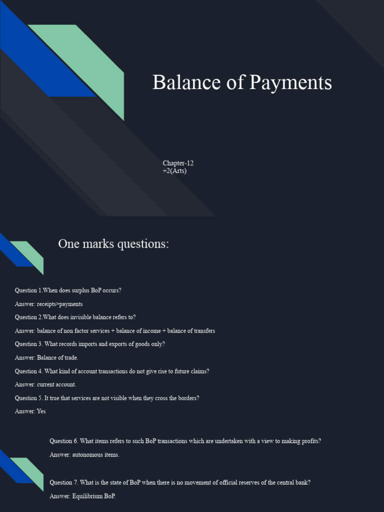 Balance of Payments | PDF | Balance Of Payments | Debits And Credits