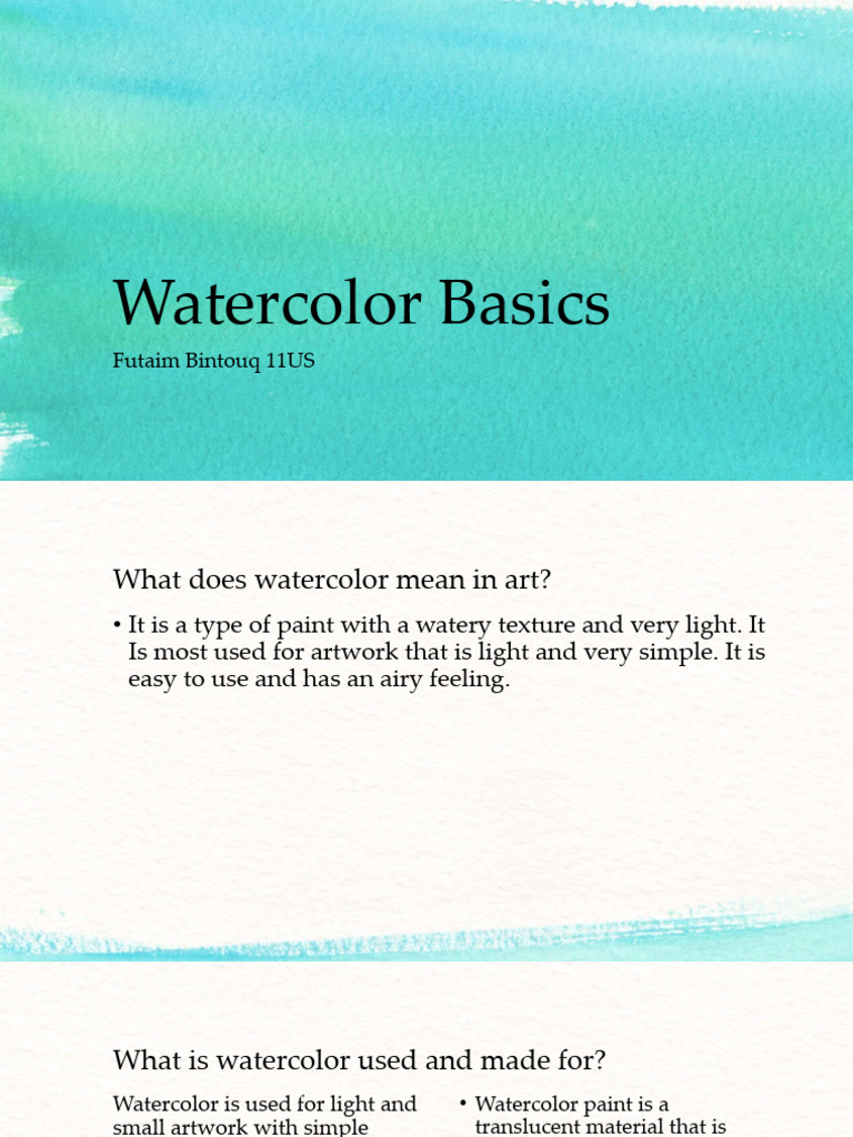Watercolor Basics | PDF | Watercolor Painting | Paintings