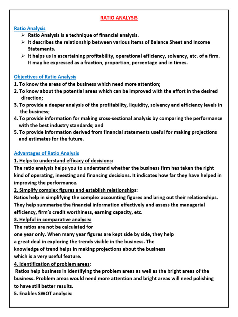 Ratio Analysis | PDF | Revenue | Net Income