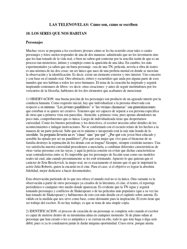 LAS TELENOVELAS - Cómo Son, Cómo Se Escriben | PDF