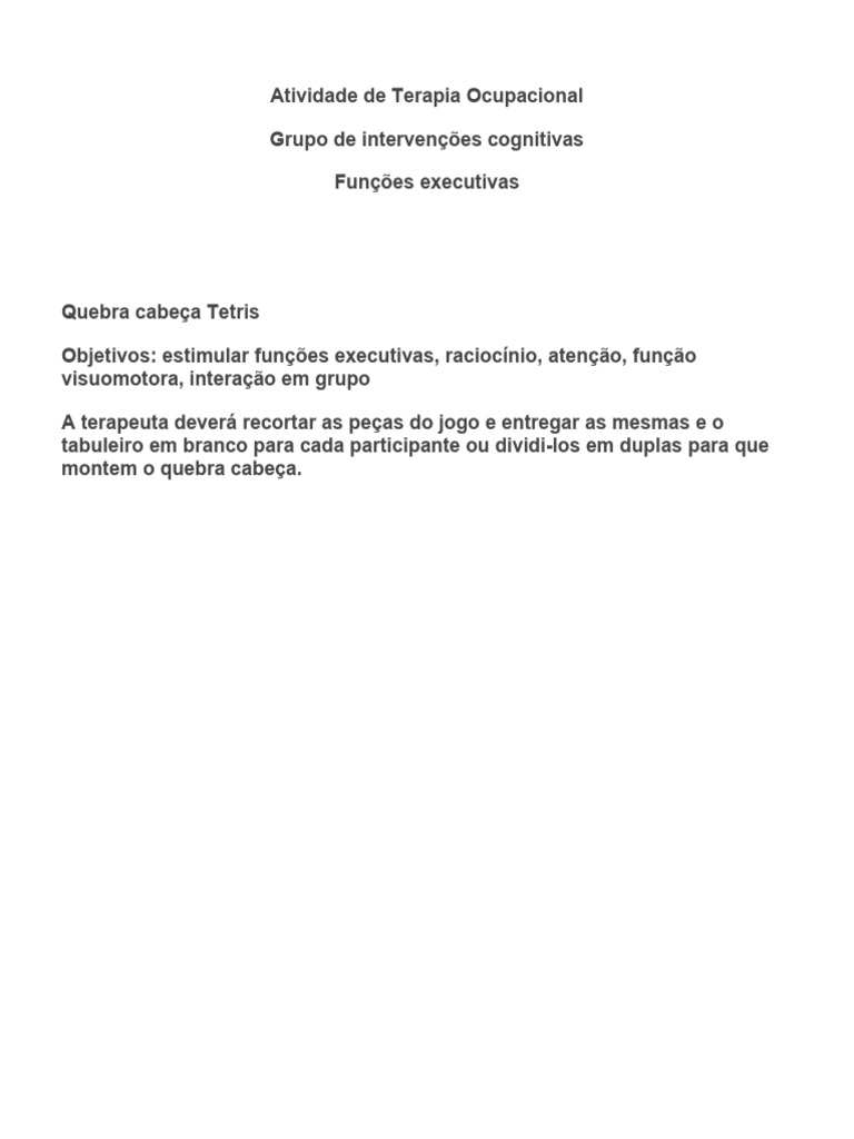 Tetris Printable Game | PDF