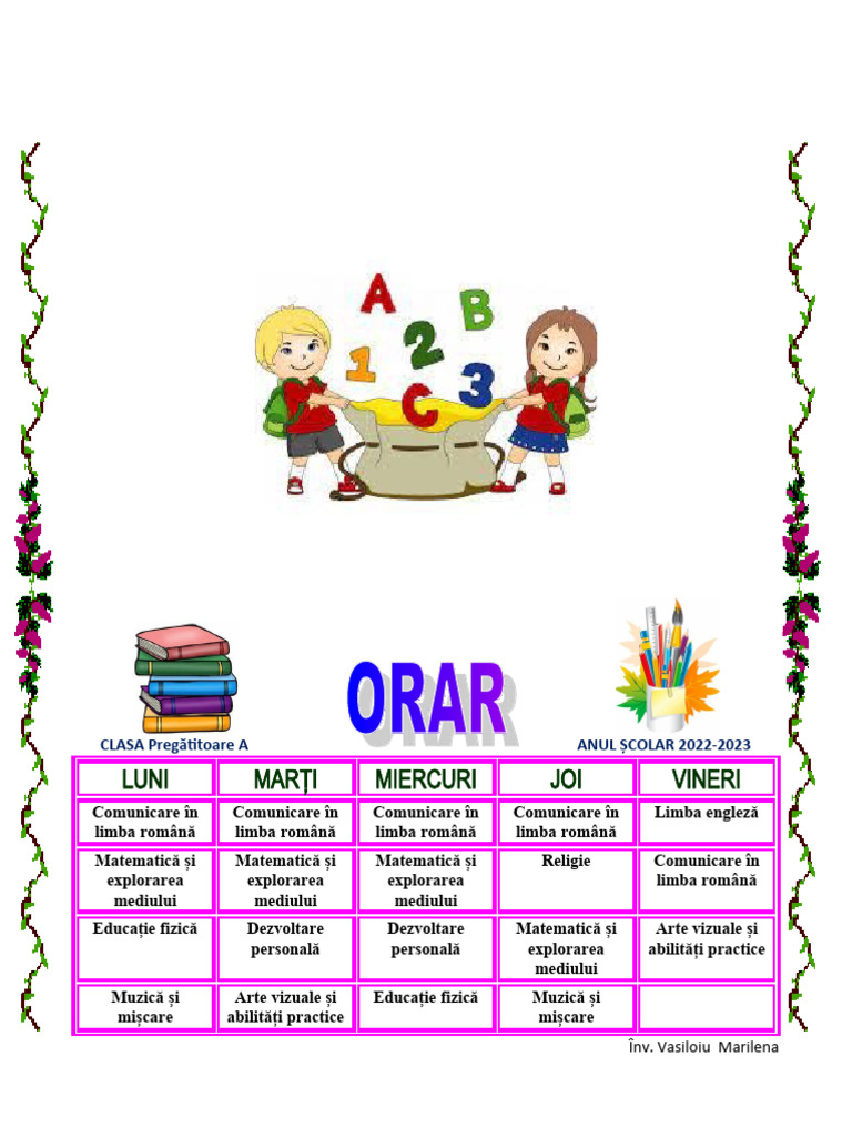 Orar Pentru Copii | PDF