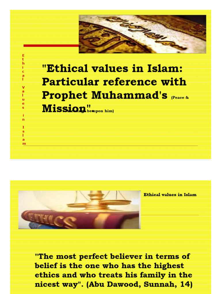 PPT - Ethical Values in Islam | PDF | Muhammad | Quran