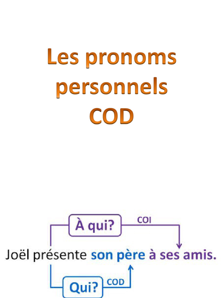Les pronoms COD expliqués | PDF | Arts du langage et discipline