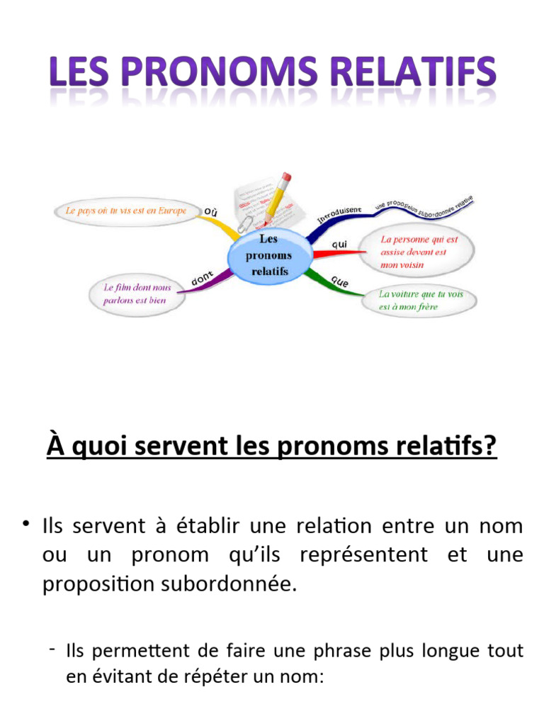 Les Pronoms Relatifs | PDF