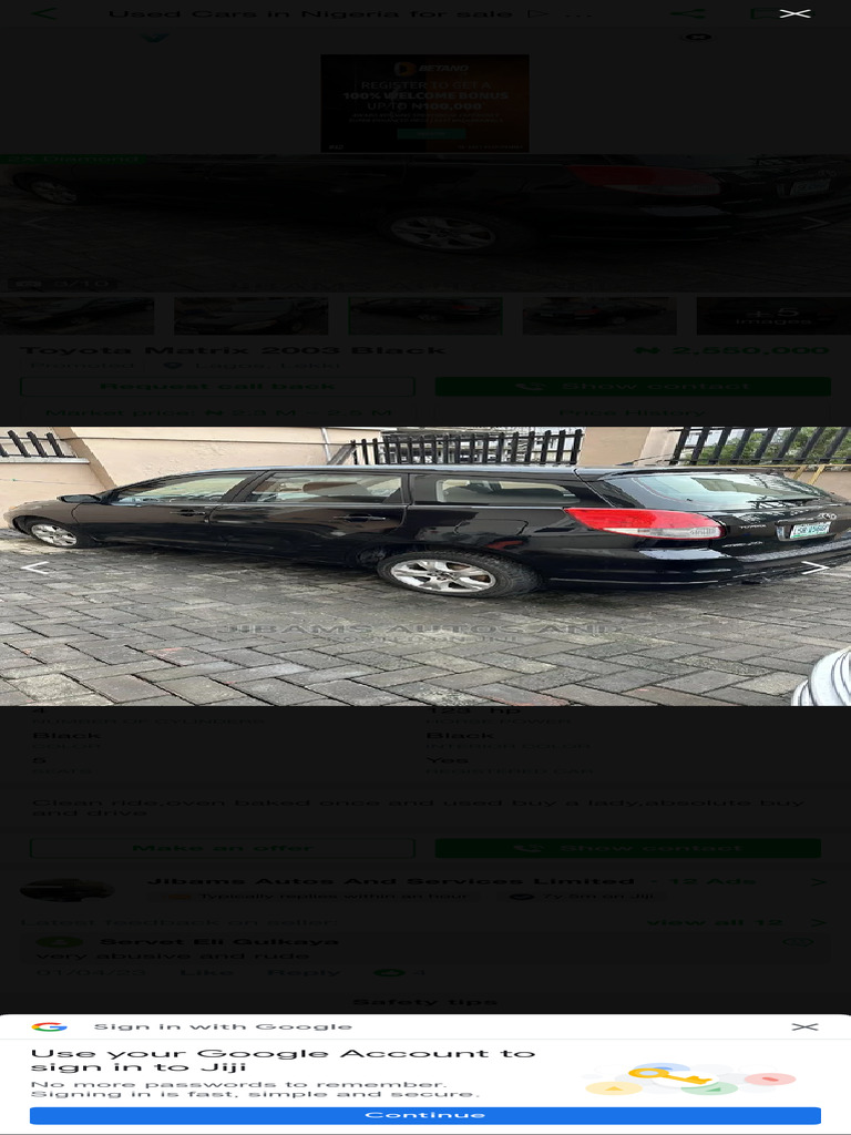 2003 Toyota Matrix for Sale in Lagos | PDF | Wheeled Vehicles | Car