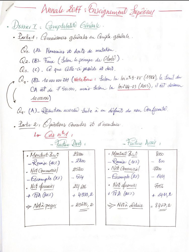 Correction Annale 2017 ES - IsCAE - Cycle Grande Ecole | PDF