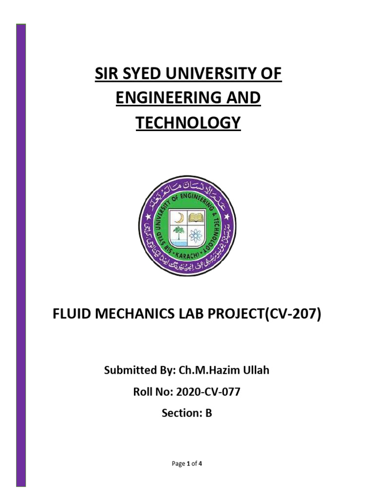 Fluid Lab Project | PDF | Pressure Measurement | Pressure