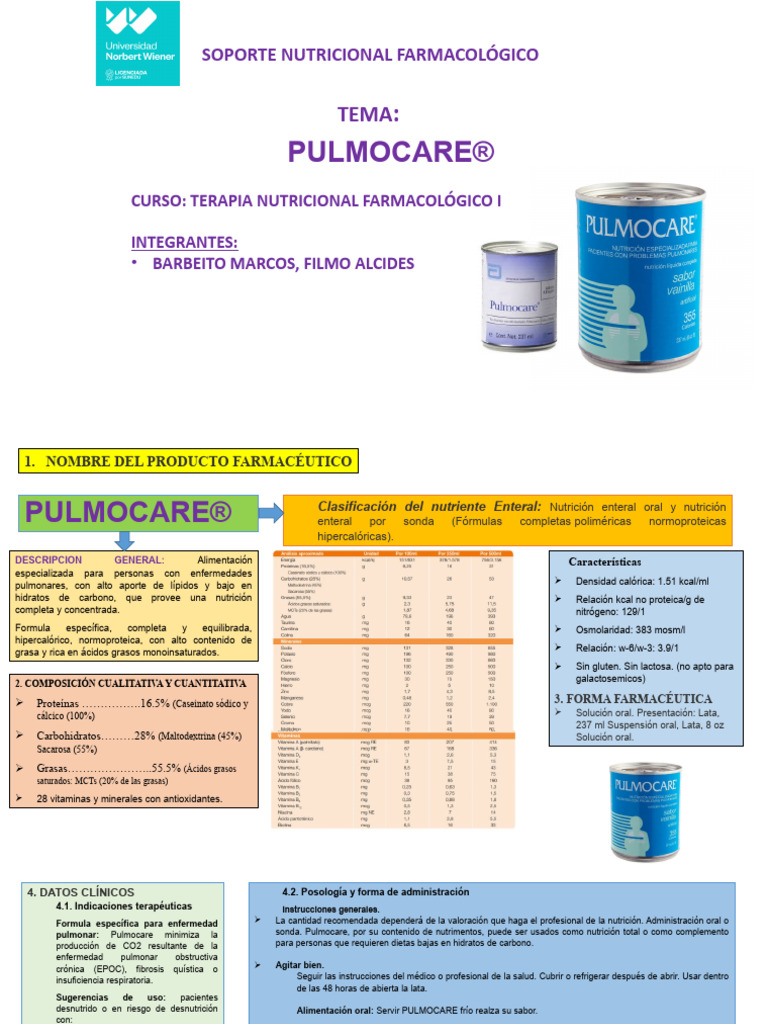 Ficha Tecnica Pulmocare - Exposicion | PDF | Petróleo | Medicamentos con receta