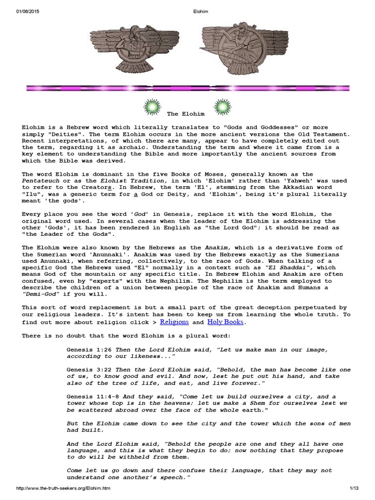 Elohim | PDF | Zecharia Sitchin | Planets