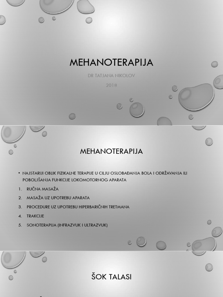 Mehanoterapija DR Tatjana Nikolov | PDF