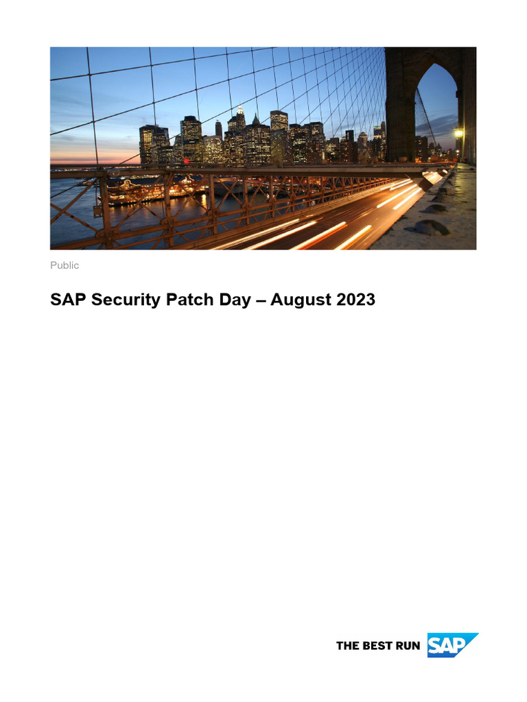 SAP Security Updates August 2023 | PDF | Application Software ...