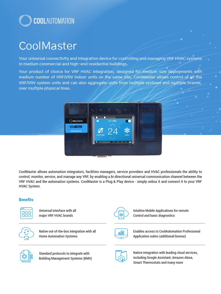 CoolAutomation CoolMaster | PDF | Automation | Building Automation