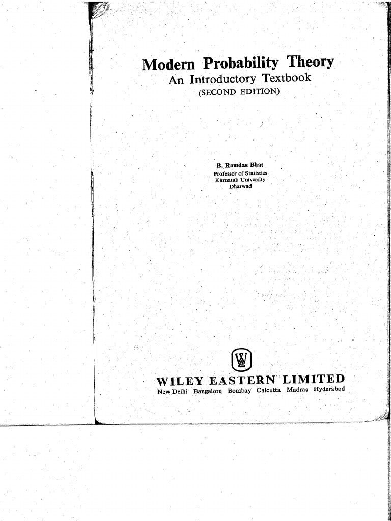 B. Ramdas Bhat - Modern Probability Theory - An Introductory Textbook ...