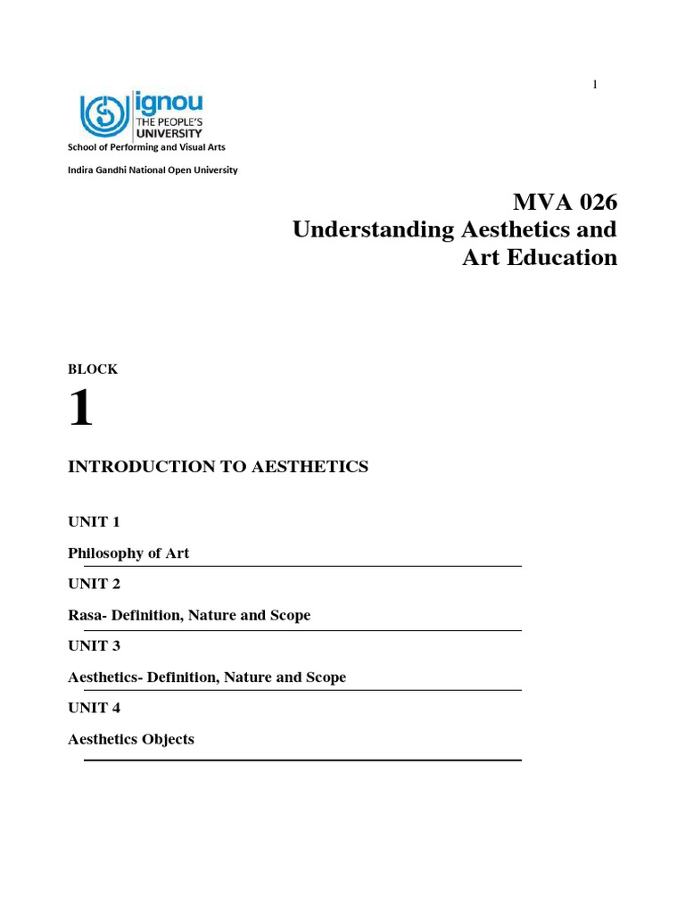 Block 1 MVA 026 | PDF | Aesthetics | Experience