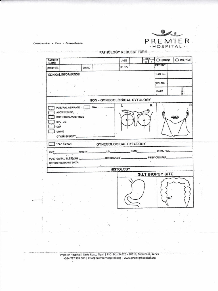 Pathology Request Form | PDF