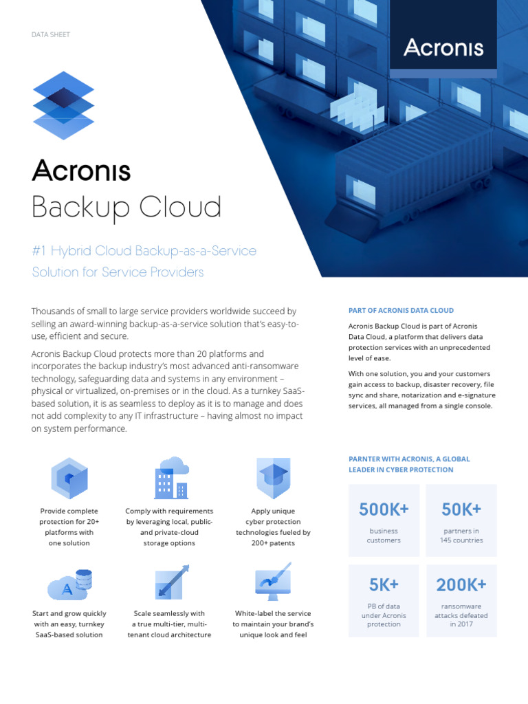 Acronis Backup Cloud - Datasheet | PDF | Hyper V | Cloud Computing