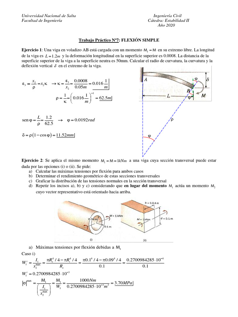TP7 Resuelto | Descargar gratis PDF | Viga (Estructura) | Doblar